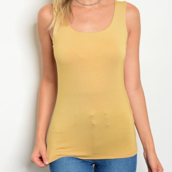 Tops | Essential Tank Top In Mustard | Poshmark